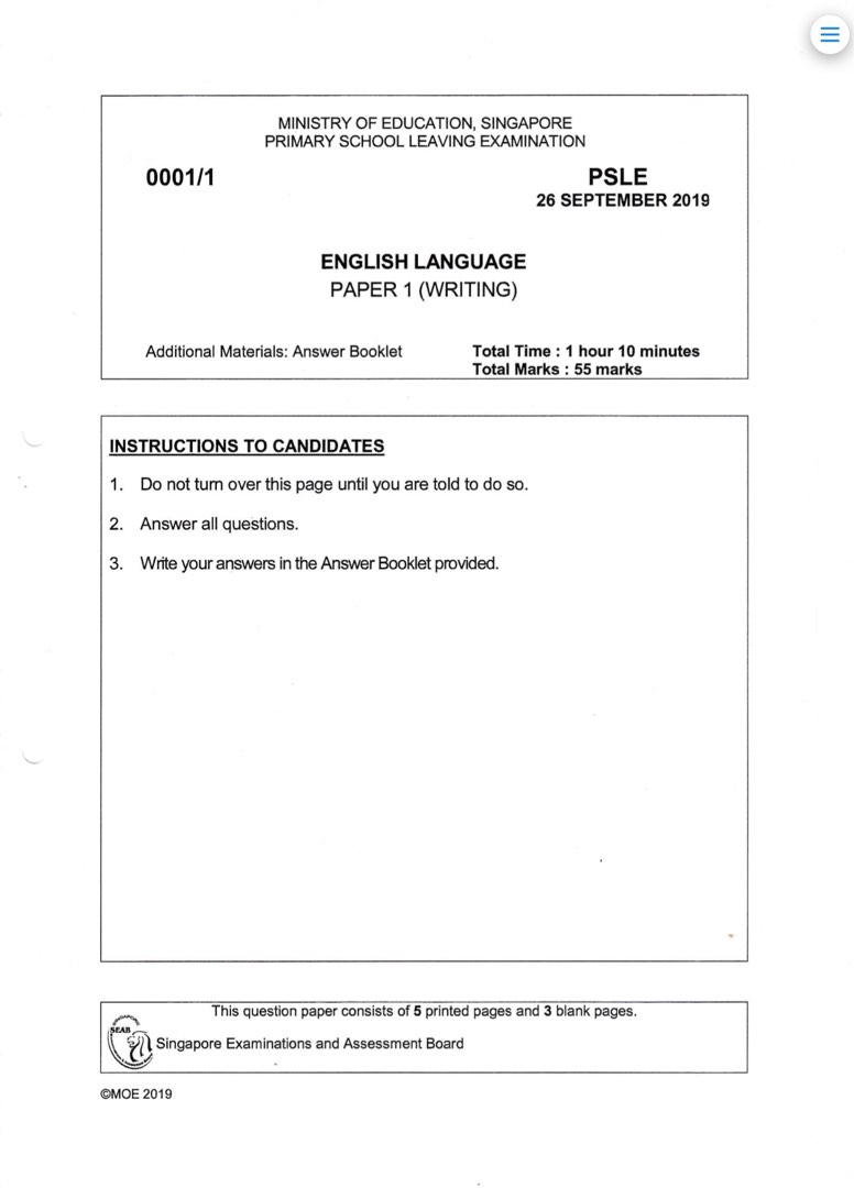 PSLE Actual past year paper 2012-2022 Eng,Math, Chinese, Science ...