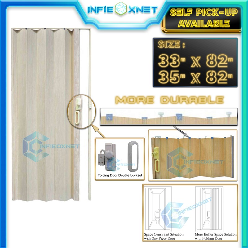 PVC Folding Door Pintu Lipat PVC Pintu Tandas Lipat 33" x 82" / 35" x ...