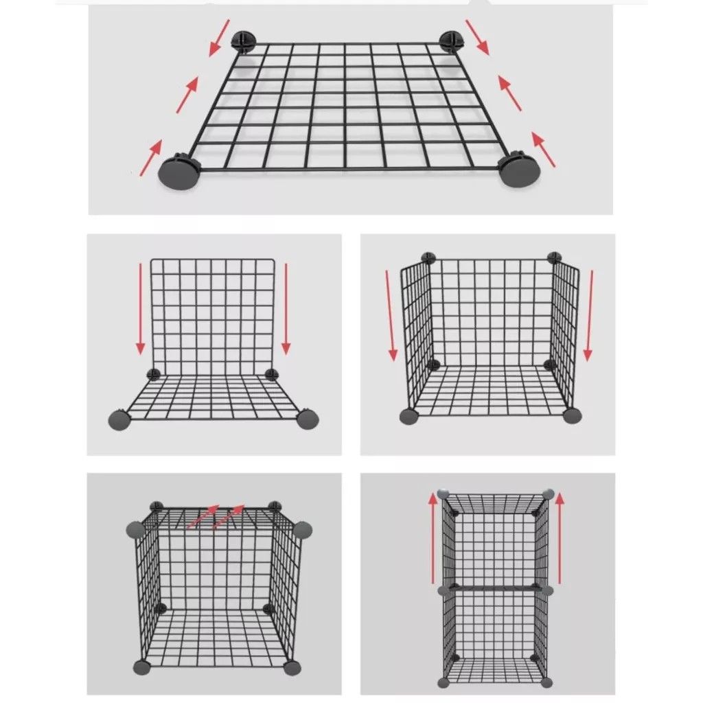 Rak Buku Besi Rak Serbaguna Rak Toys Storage Box Lemari Susun 9 Kotak ...
