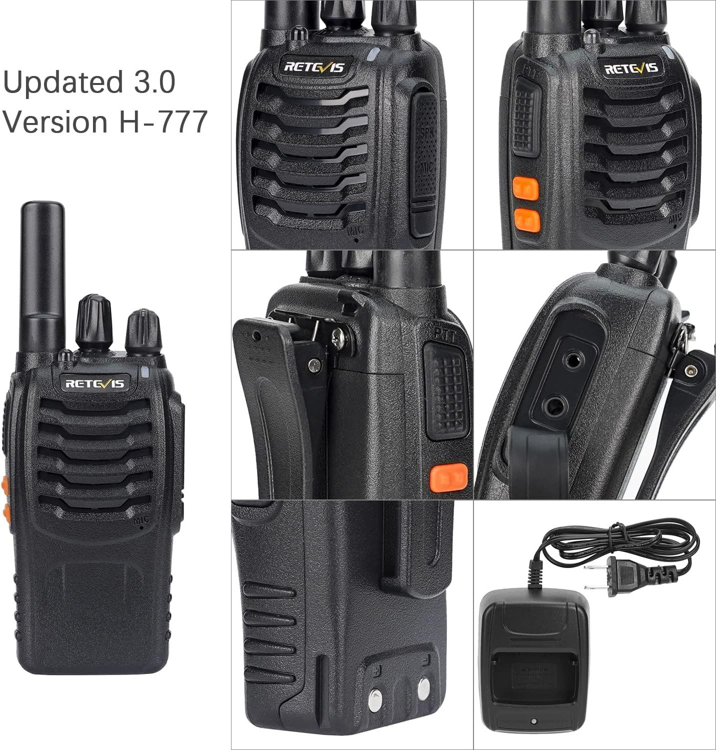 Retevis H-777 Walkie Talkies Rechargeable, 2 Way Radios Long Range ...