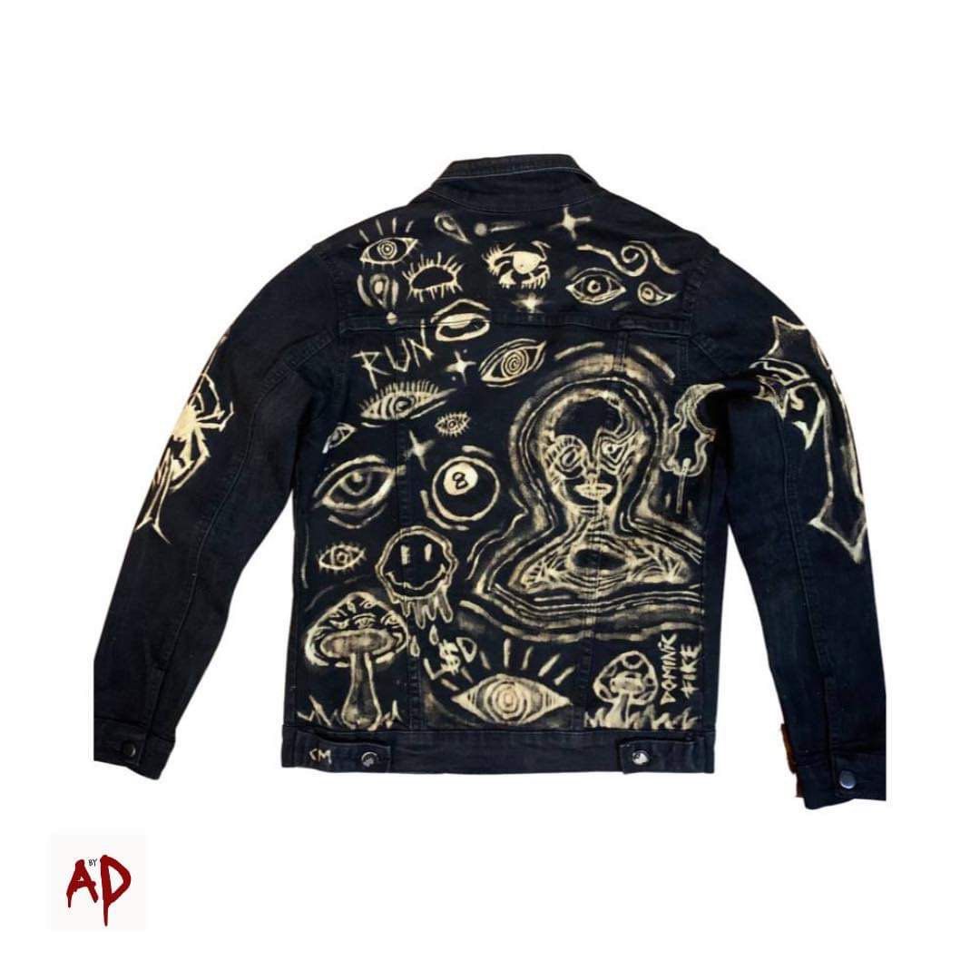 Reworked Black Denim Jacket, Men's Fashion, Coats, Jackets and Outerwear on Carousell