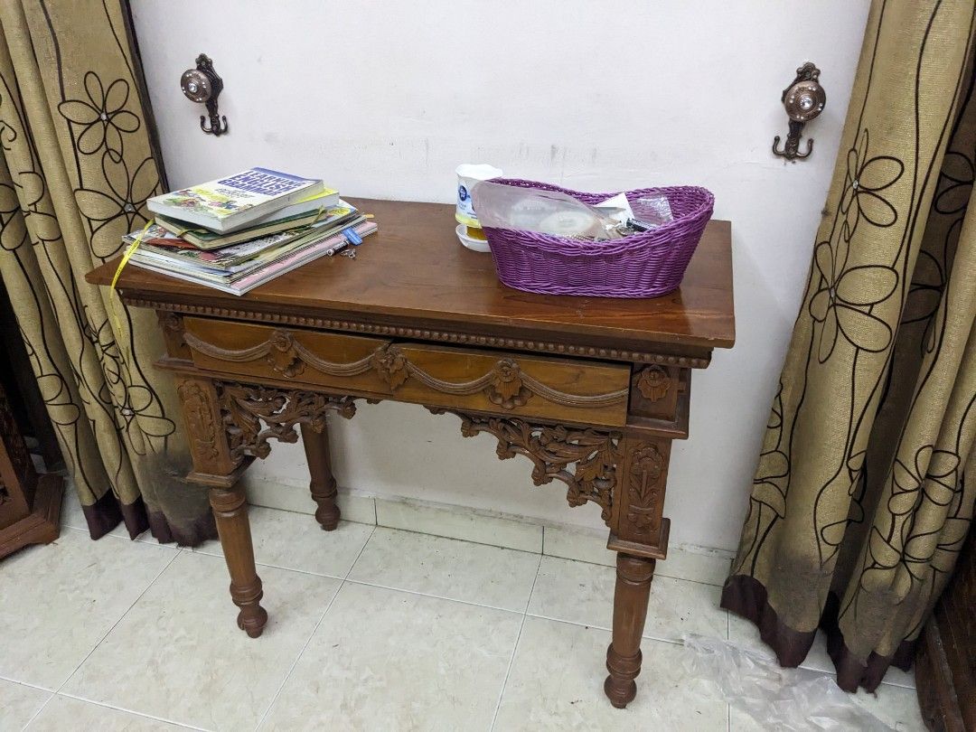 Set Meja, Almari, Drawer Kayu Jati dan Cengal (Urgent perlukan duit ...