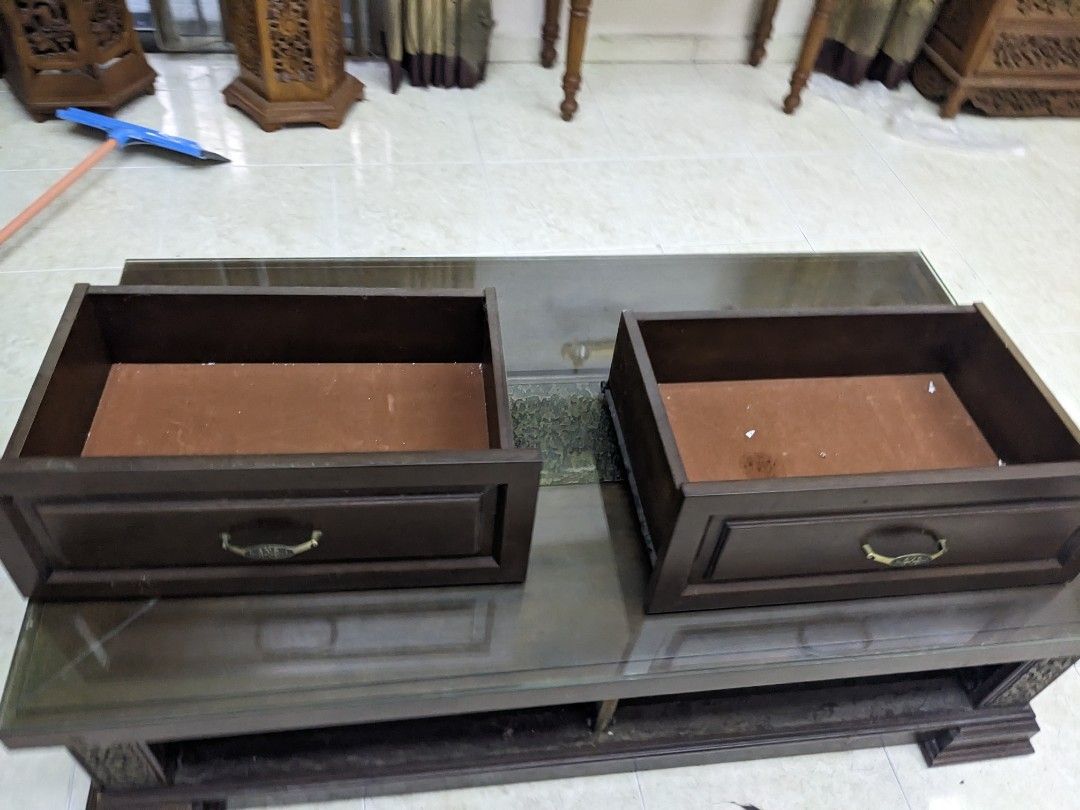 Set Meja, Almari, Drawer Kayu Jati dan Cengal (Urgent perlukan duit ...