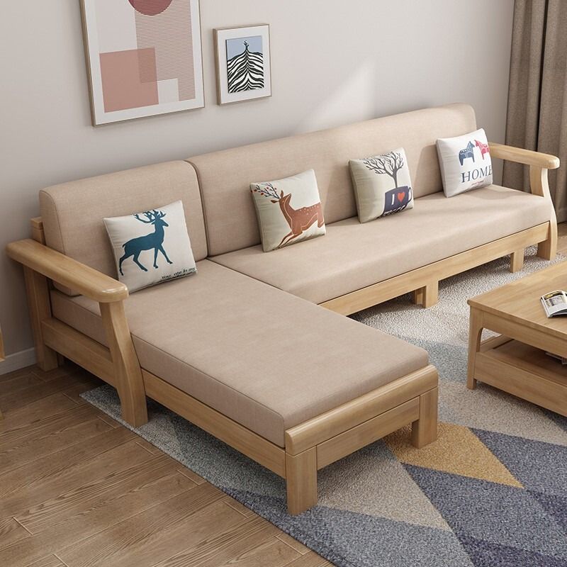 SIGNY COURTYARD Scandinavian Japanese Solid Wood Sofa Set, Furniture ...