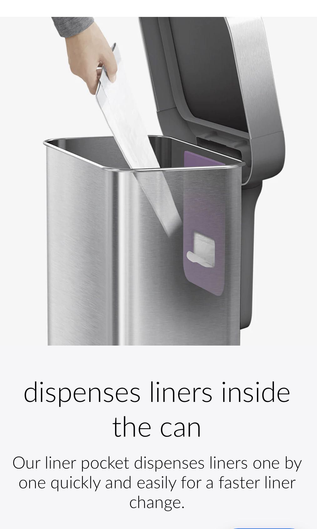 Simplehuman 55 litre rubbish bin / trash can in Stainless Steel ...
