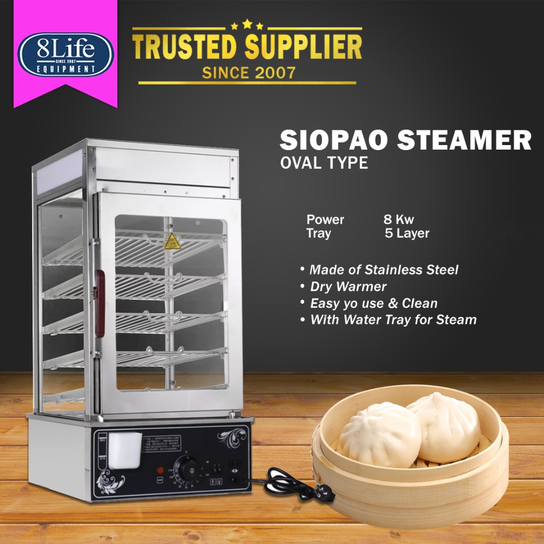 Siopao Hotdog steamer siomai bun display food warmer, Furniture & Home ...