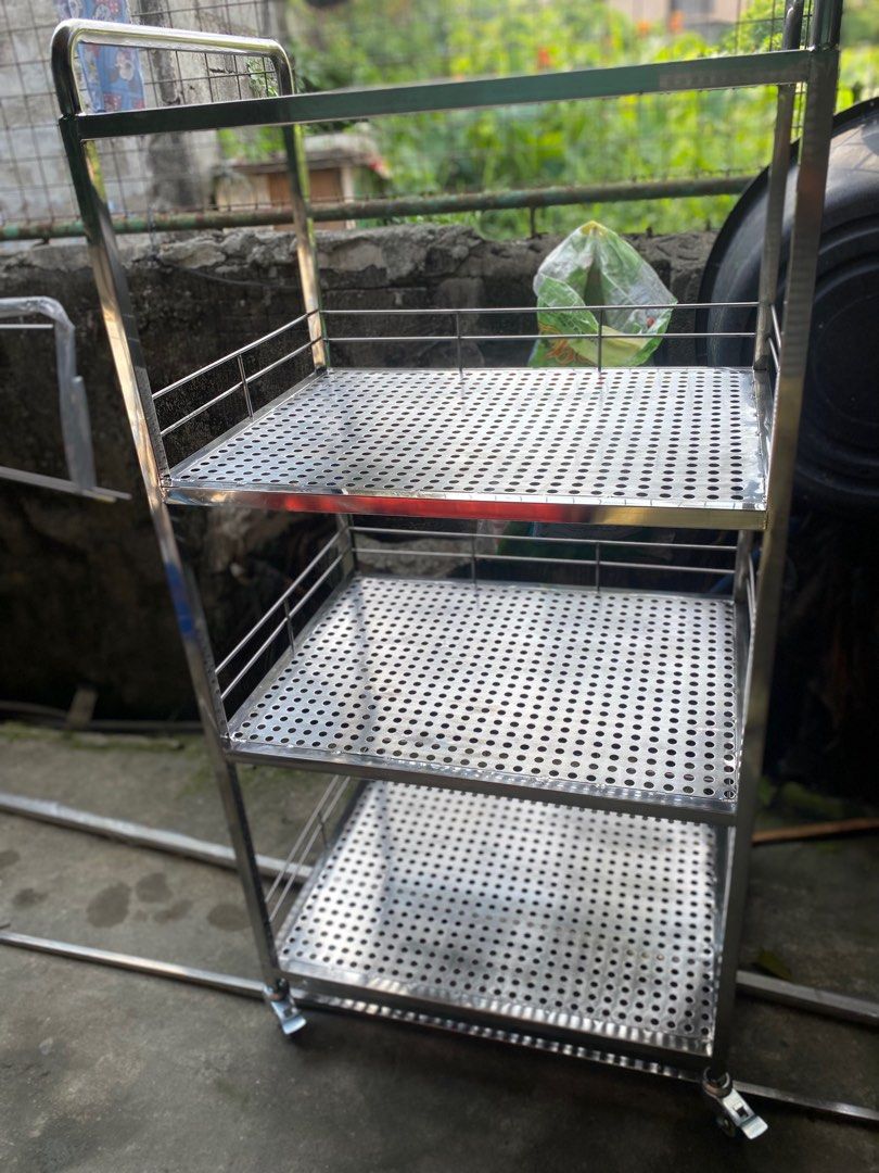 Stainless rack with caster wheels, Furniture & Home Living, Furniture ...