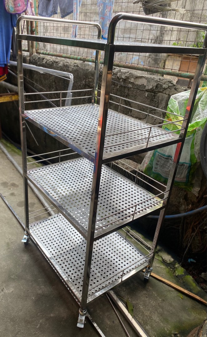 Stainless rack with caster wheels, Furniture & Home Living, Furniture ...