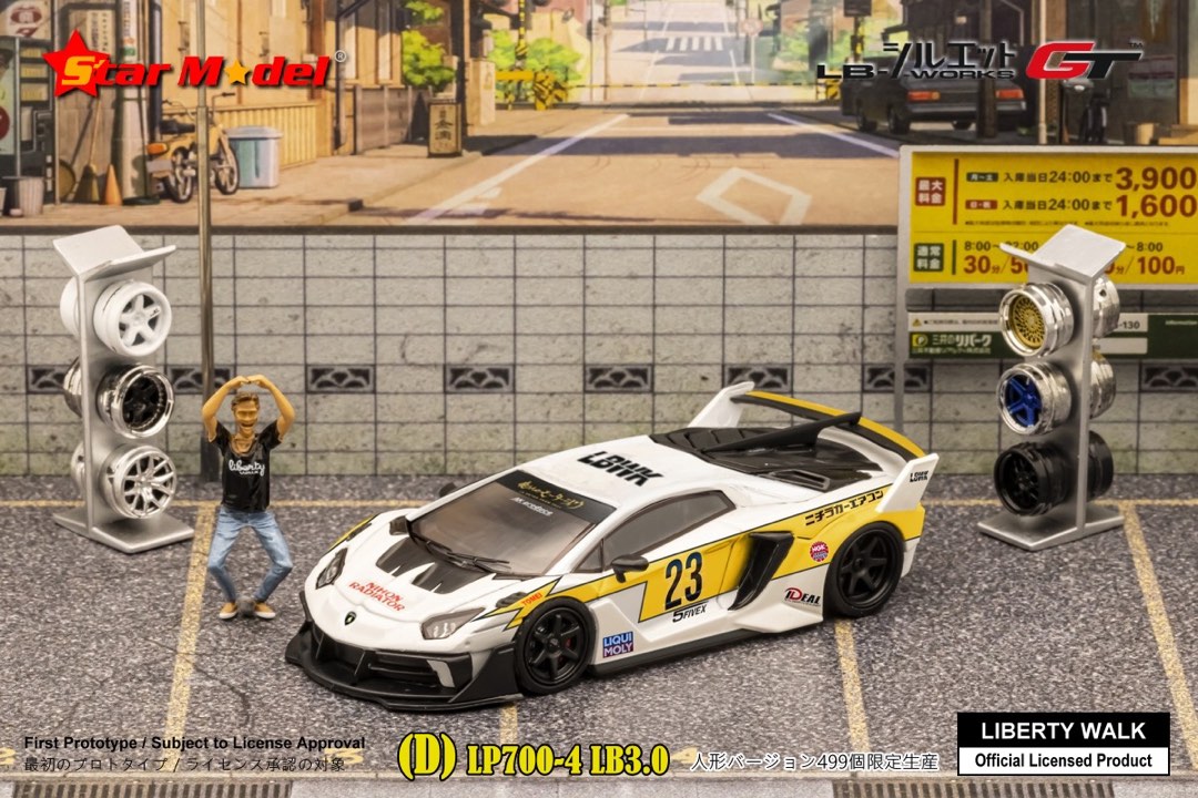 Star Model 1/64 LBWK Aventador 700 GT EVO White #23 / Mini GT Inno64 ...
