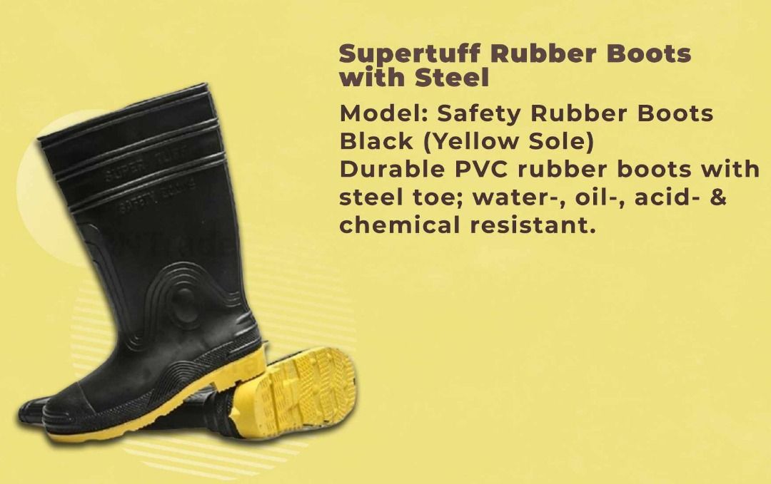 SUPER STUFF RUBBER BOOTS WITH STEEL on Carousell