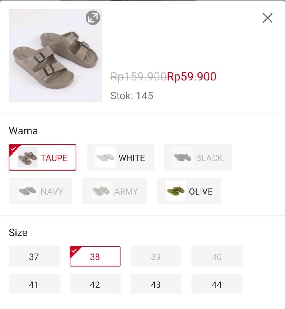 Taupe Declan Sandal Birkin slippers Sandal Selop Ringan Cream gelap ...