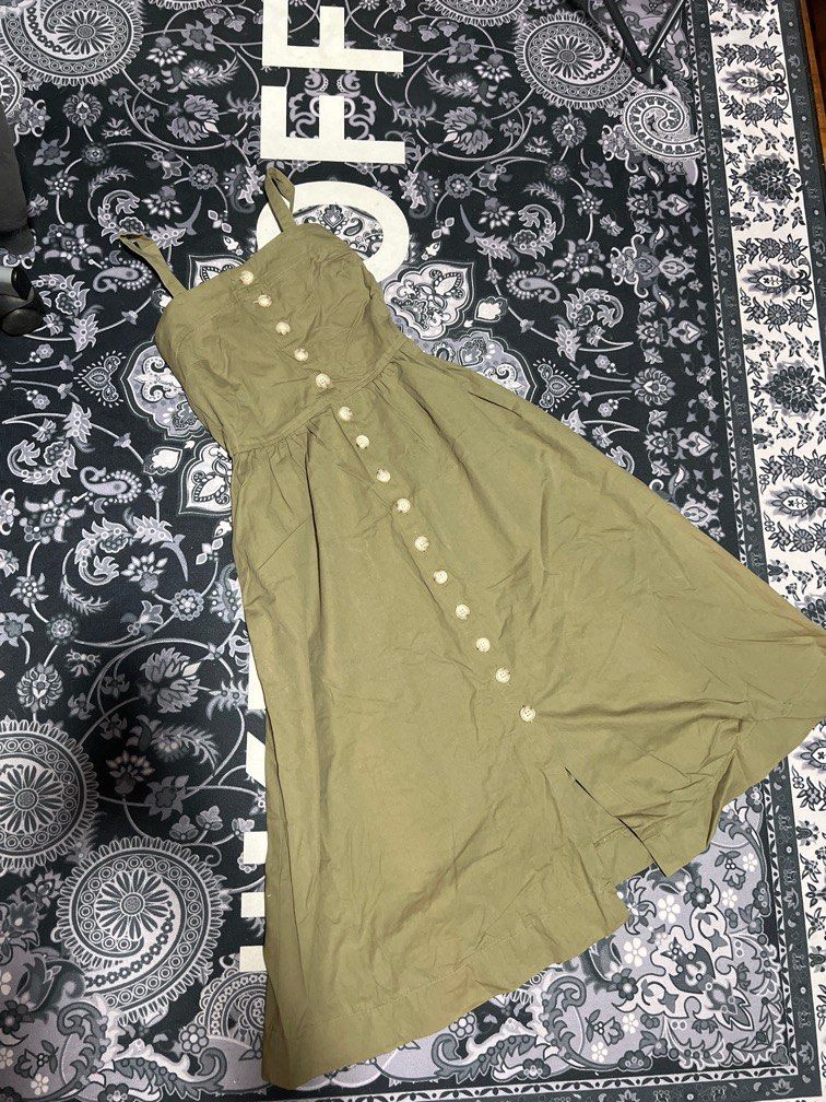 TEM Cami Army Green Dress, Women's Fashion, Dresses & Sets, Dresses on ...