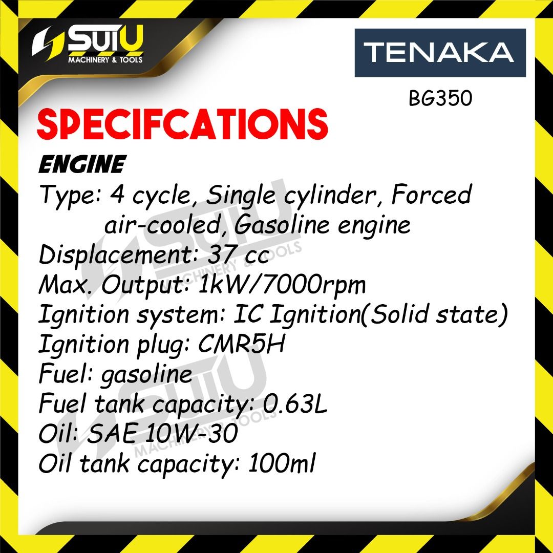 TENAKA BG350 37CC 4-Stroke Backpack Brush Cutter / Mesin Rumput 1kW ...