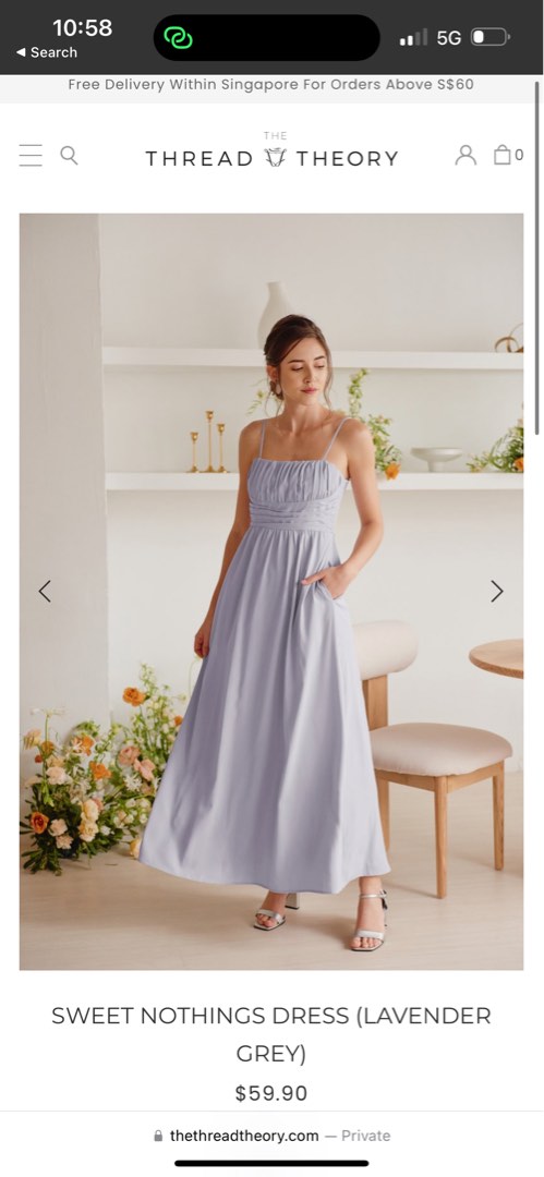 The Thread Theory - Sweet Nothings Dress (Lavender Grey), Women's Fashion, Dresses & Sets ...