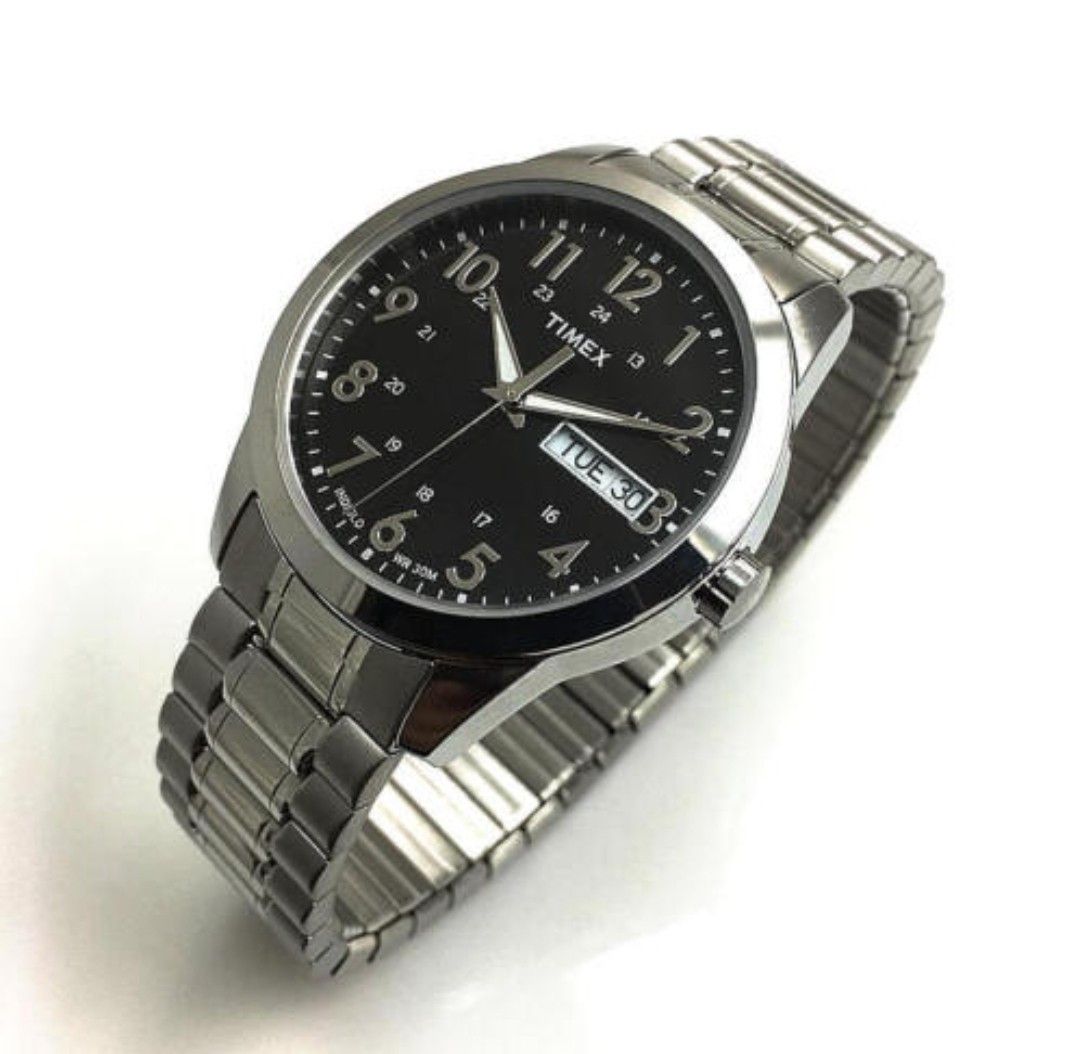Timex Indiglo South Street 24-Hour Stainless Men's Wristwatch T2M932 ...