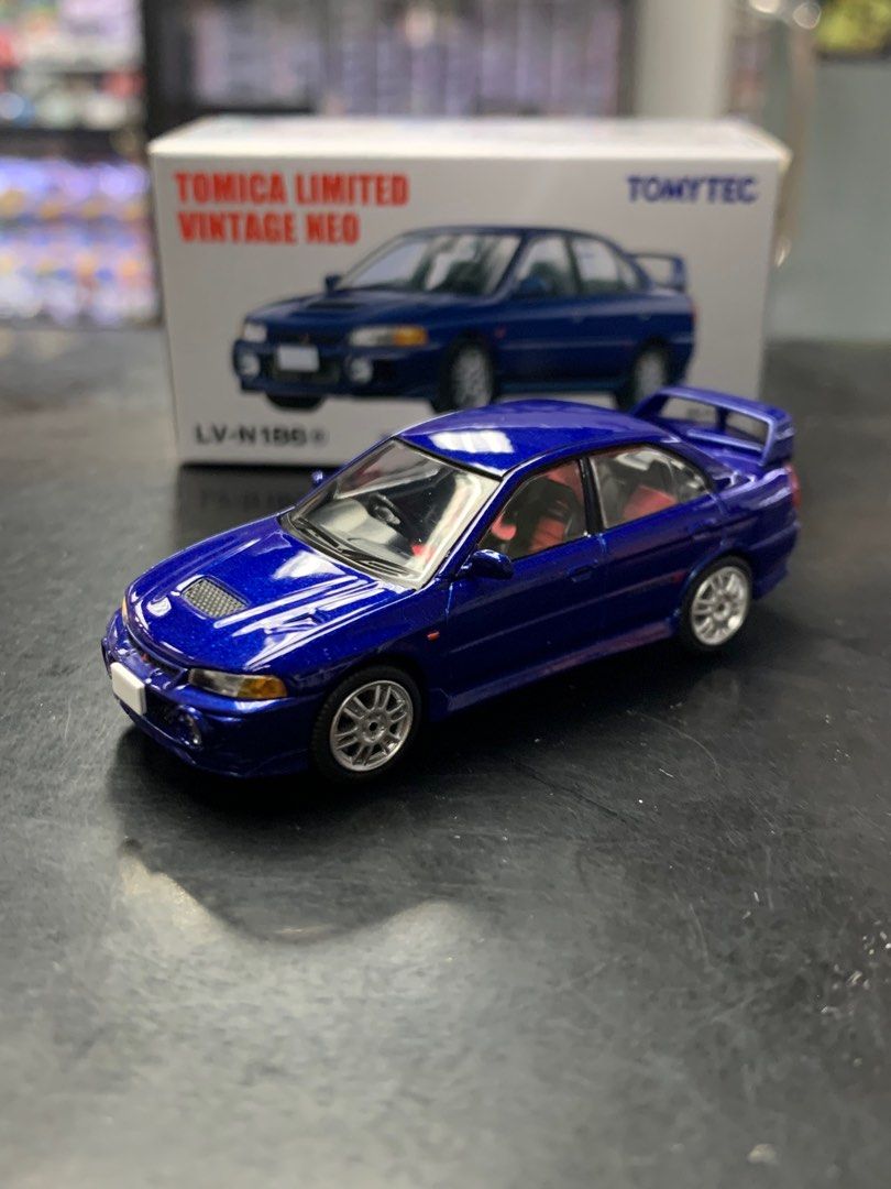 本月新車！ Tomica Limited Vintage Neo Tomytec 1:64 LV-N186e Mitsubishi Lancer GSR Evolution IV (Blue ...