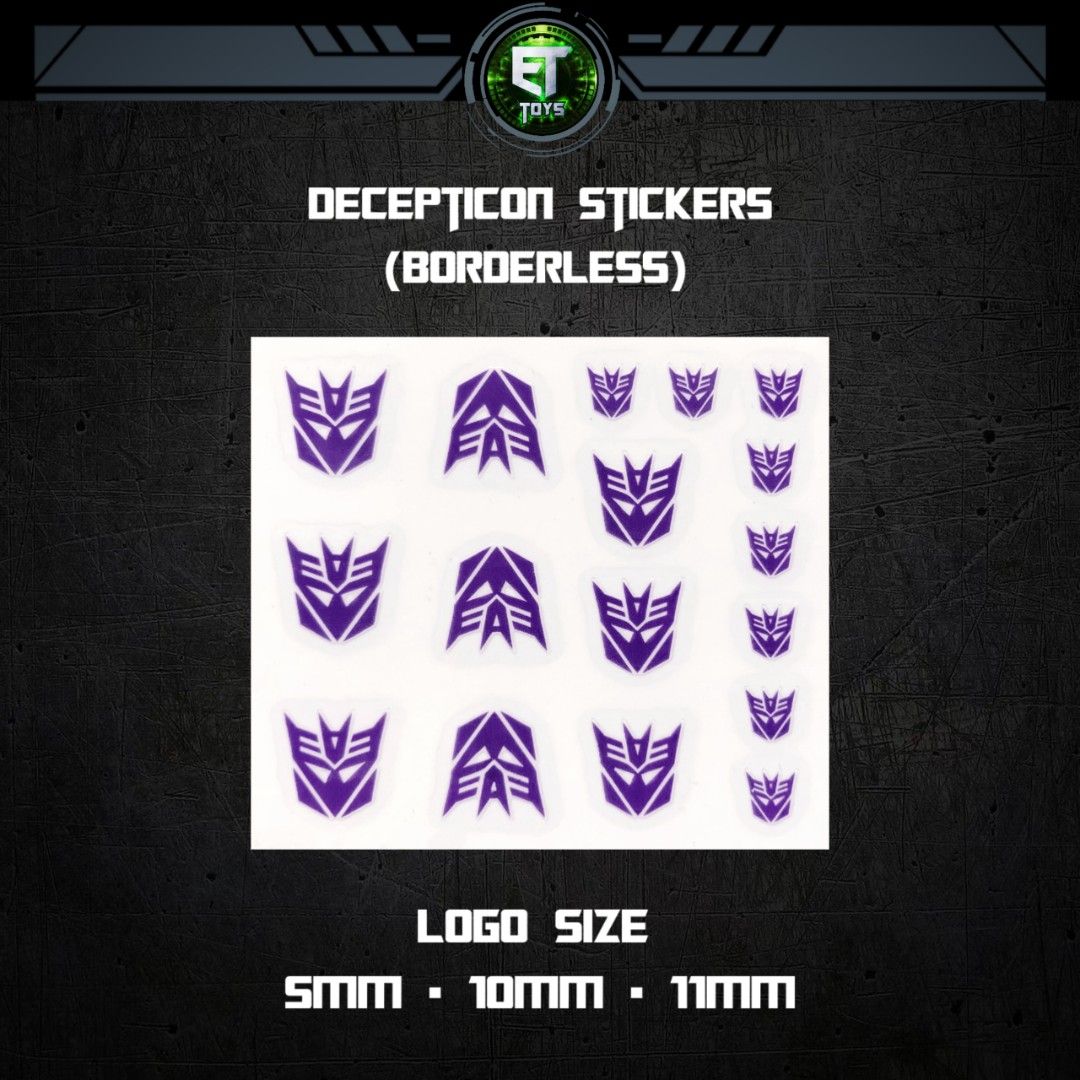 Transformers Borderless Stickers Decepticon Logo Dry Transfer Sticker ...