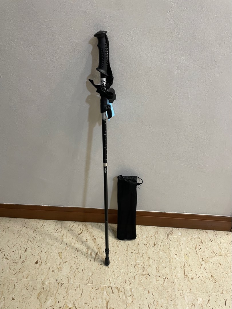 Trekking Hiking Poles Collapsible Tri-fold Carbon Fiber Walking Stick ...