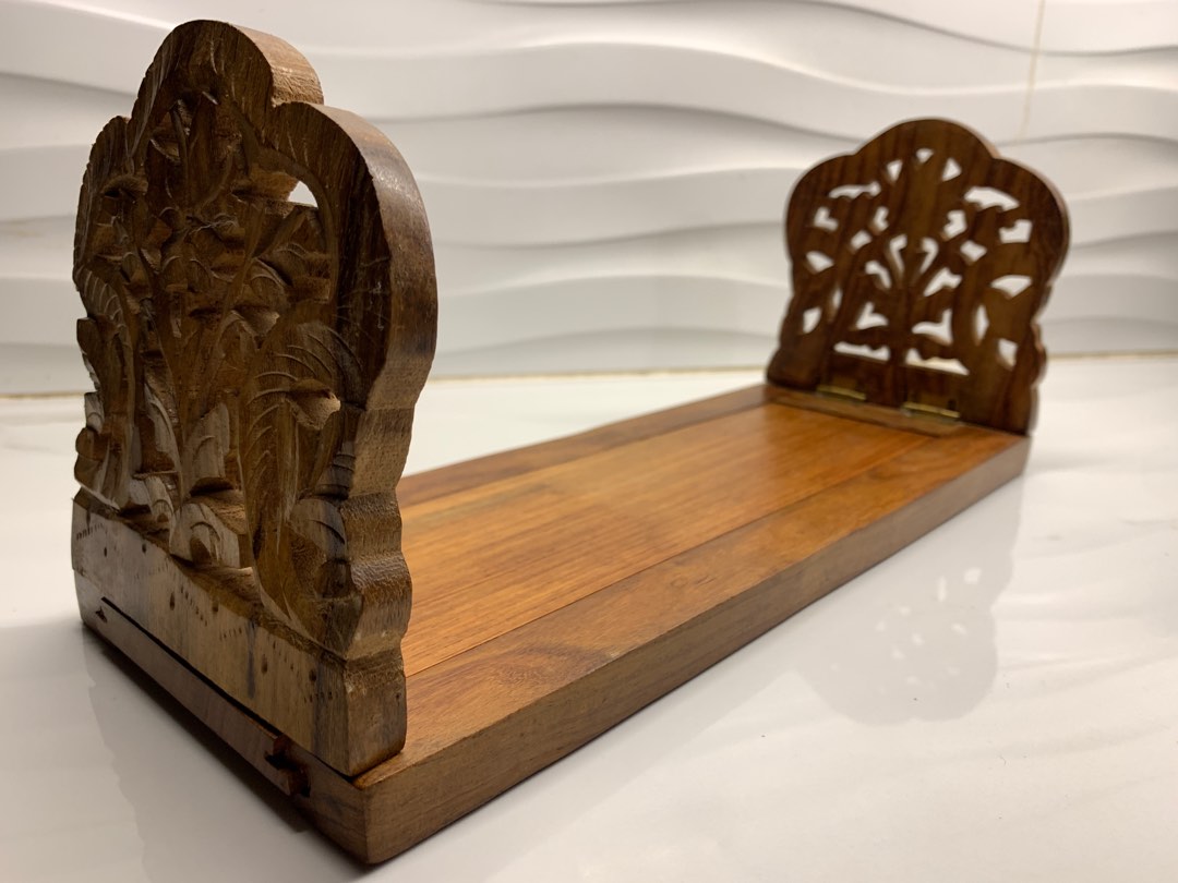 Vintage Wooden Book Rack Desk Expandable Adjustable Bookcase | Desktop ...