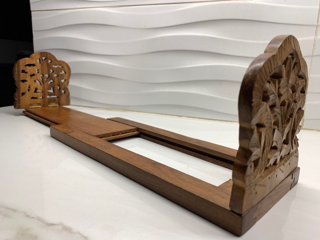 Vintage Wooden Book Rack Desk Expandable Adjustable Bookcase | Desktop ...