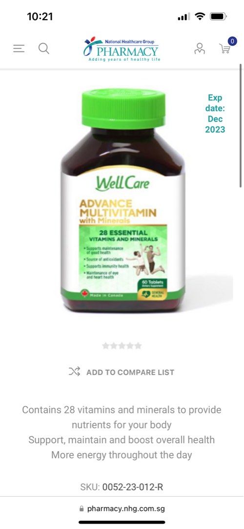 Well Care Advance Multivitamin with Minerals, Health & Nutrition ...