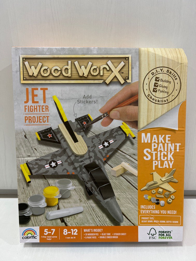 Wood Work Jet Fighter Project, Hobbies & Toys, Toys & Games on Carousell