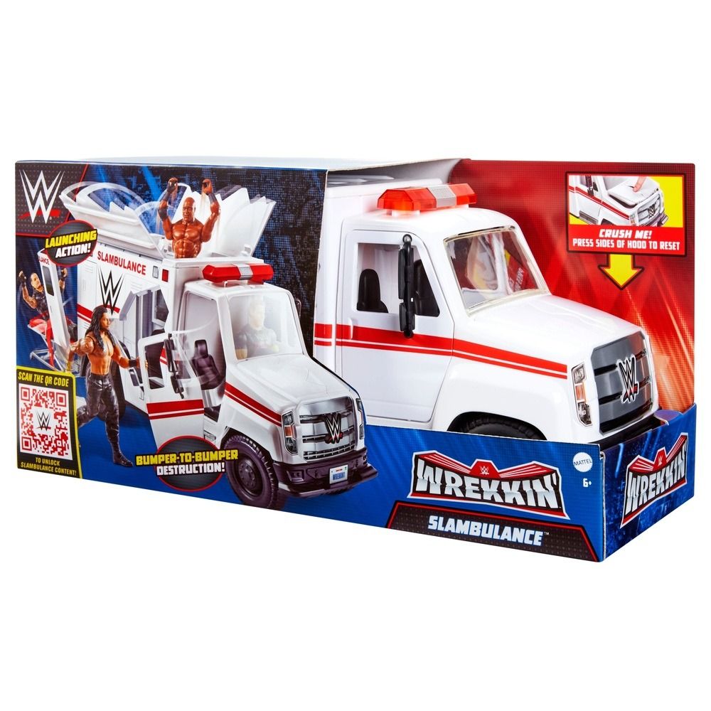 WWE Wrekkin Slambulance Vehicle, 興趣及遊戲, 玩具 & 遊戲類 - Carousell