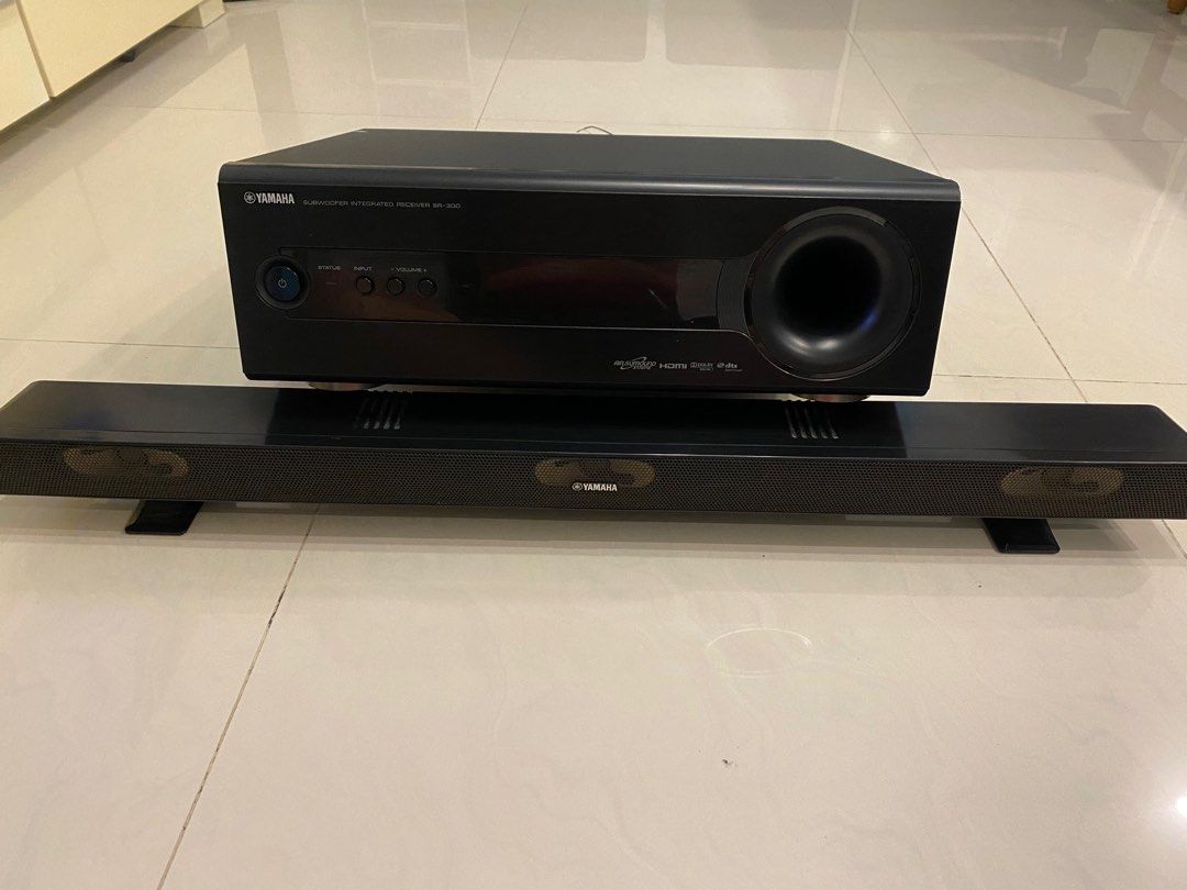 Yamaha subwoofer integrated receiver and front speaker, Audio ...