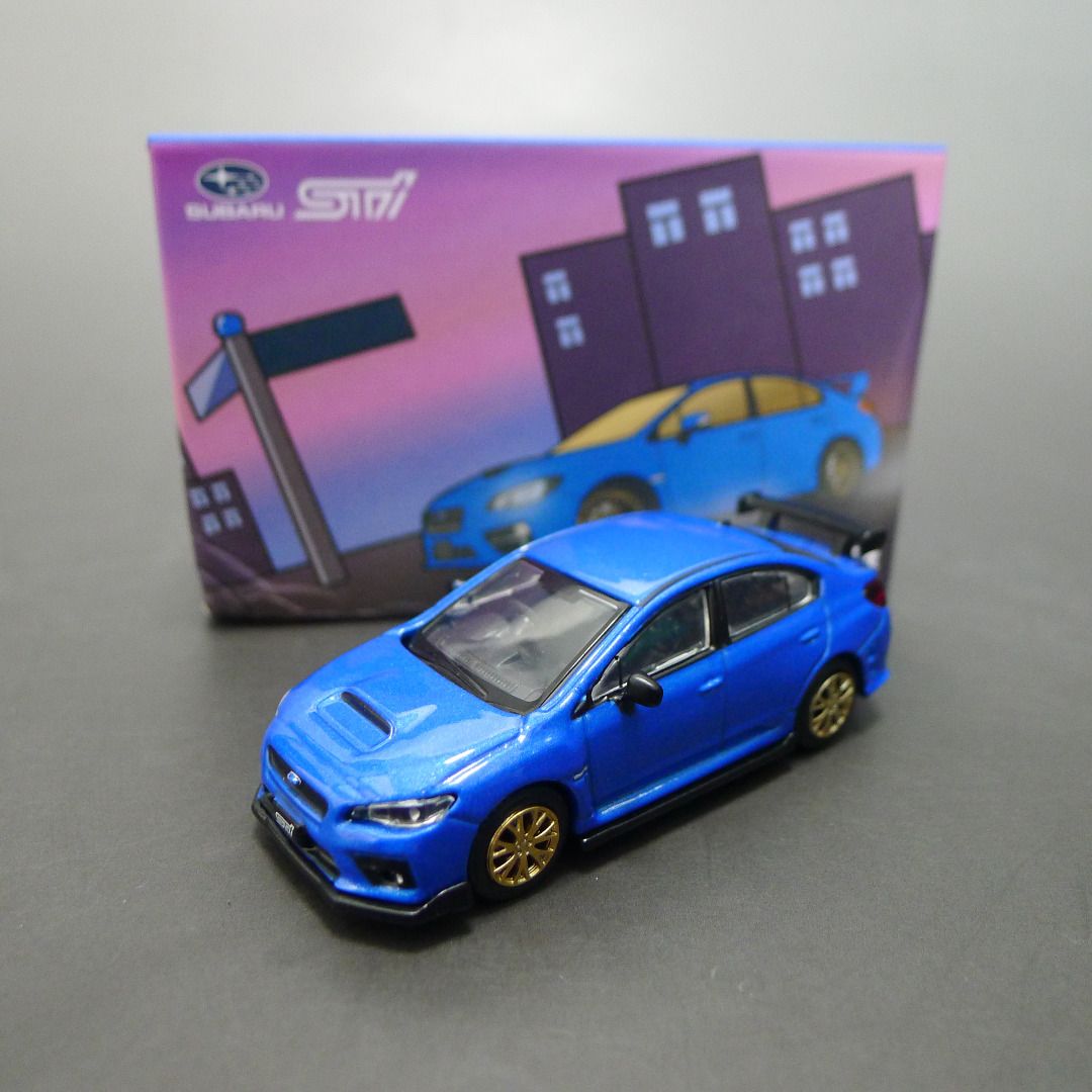 1:64 Diecast Subaru WRX STI diecast car model Yellow and Blue, Hobbies ...