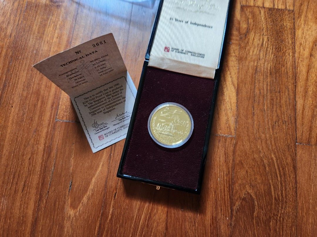 1990 Singapore 25th Ann 1 Oz 999.9 Gold Coin, Hobbies & Toys ...