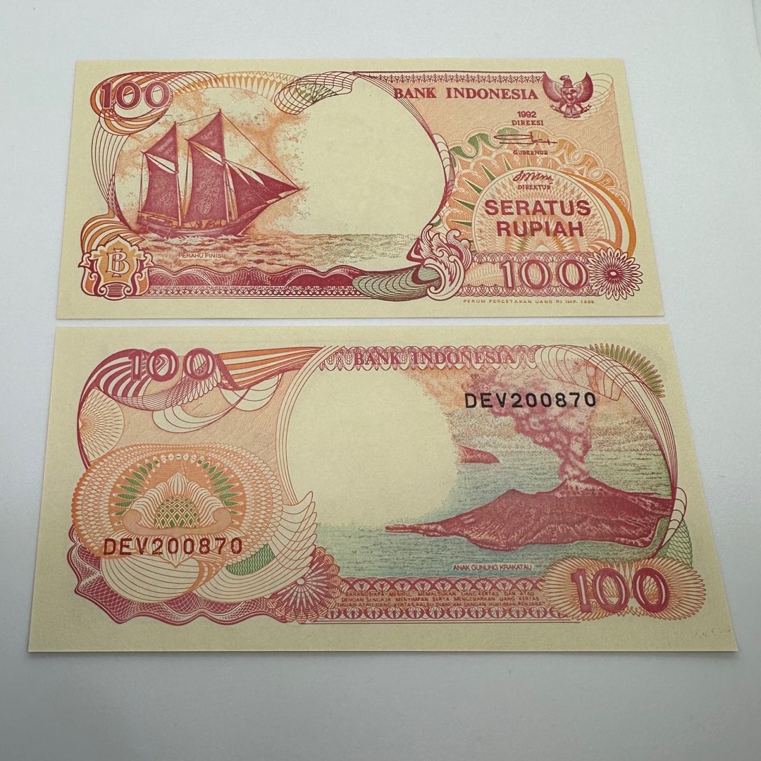 1992 Indonesia 100 Rupiah Banknote (UNC), Hobbies & Toys, Memorabilia ...