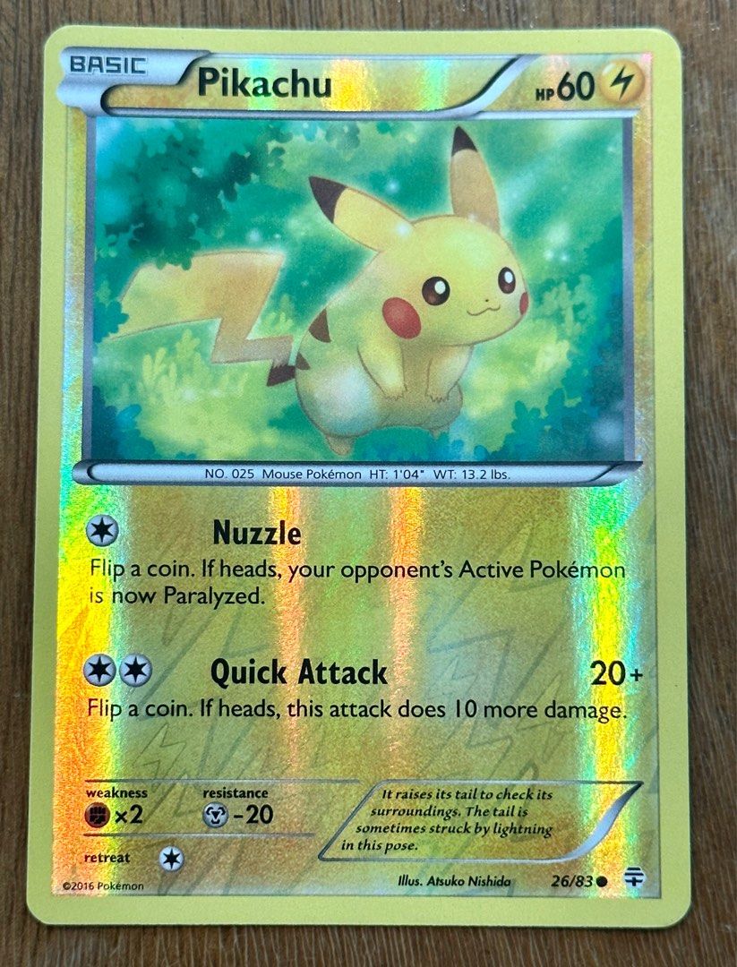 2016 Pokemon TCG Pikachu Reverse Holo 26/83 Generations - LP, Hobbies ...