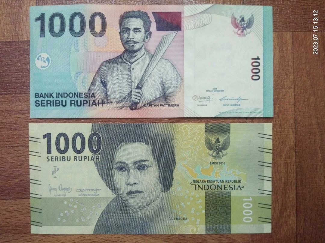 2 pcs. of Indonesia 1000 Rupiah, 2016 & 2011, Banknotes, UNC on Carousell