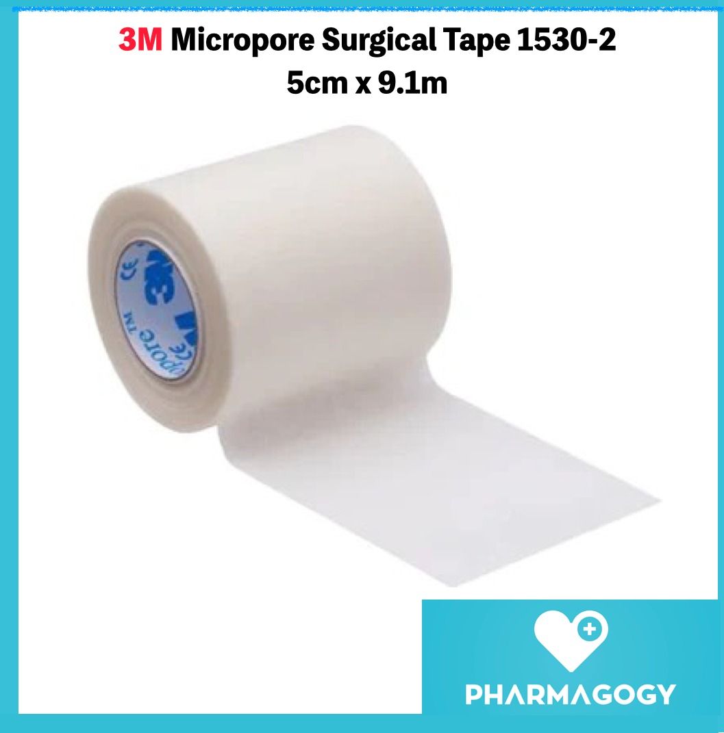 3M Micropore Surgical Tape 1530-2 (5cm x 9.1m) series w/o dispenser per ...