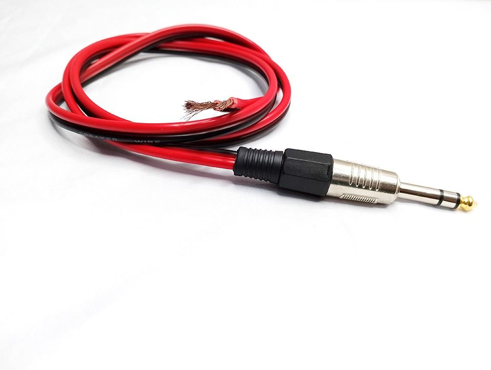 6.35mm 1/4 MALE PL55 TRS STEREO to #14-AWG SPEAKER WIRE BARE OPEN END ...