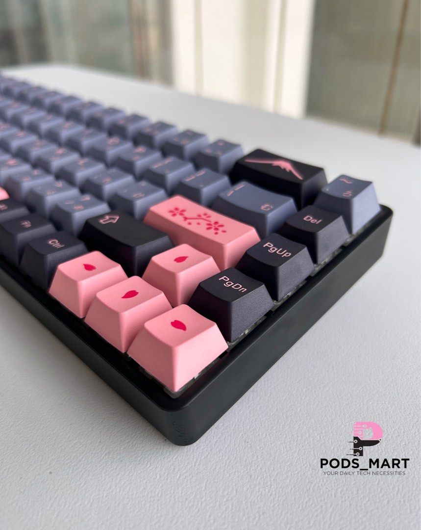 65% Custom Mechanical Keyboard (Night Sakura Keycaps), Computers & Tech ...