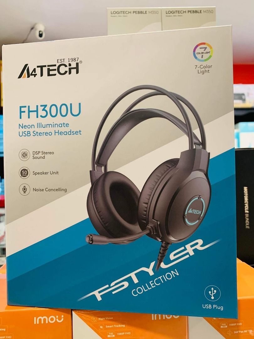 A4Tech Fstyler FH300U Neon Illuminate Noise Cancelling Mic Stereo ...