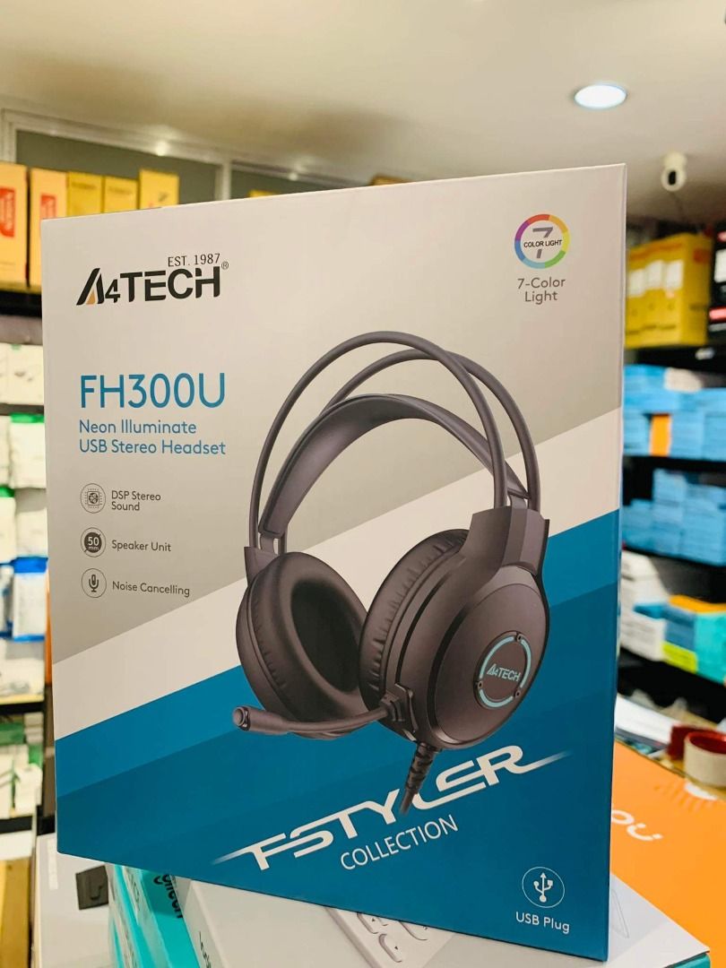 A4Tech Fstyler FH300U Neon Illuminate Noise Cancelling Mic Stereo ...