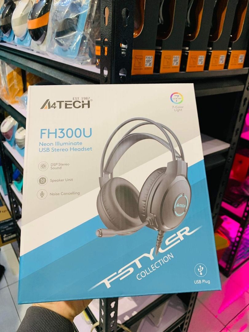 A4tech Fstyler Fh300u Neon Illuminate Noise Cancelling Mic Stereo