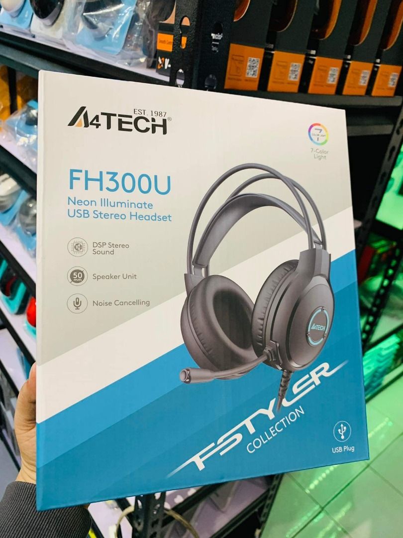 A4Tech Fstyler FH300U Neon Illuminate Noise Cancelling Mic Stereo ...