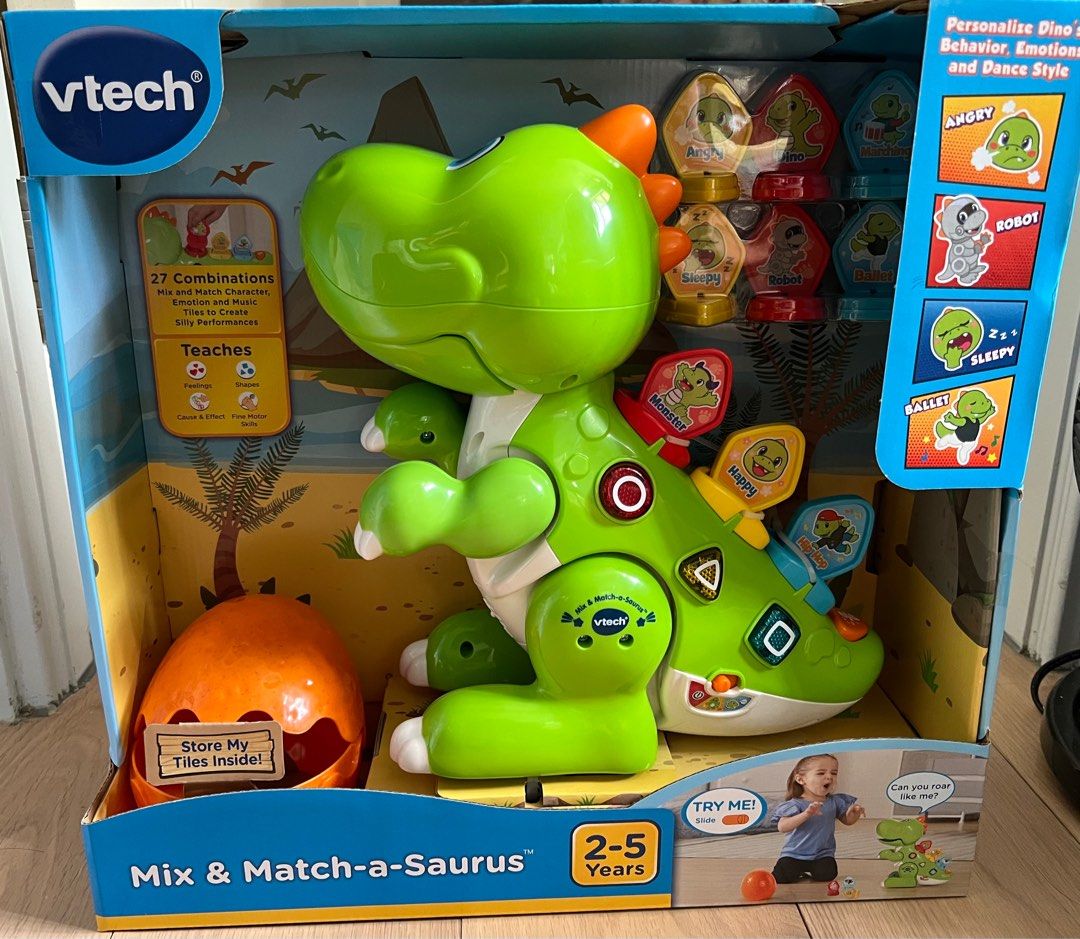 (全新) Vtech 玩具 (適合2-5歲小朋友) mix and match-a-saurus, 兒童＆孕婦用品, 嬰兒玩具 - Carousell