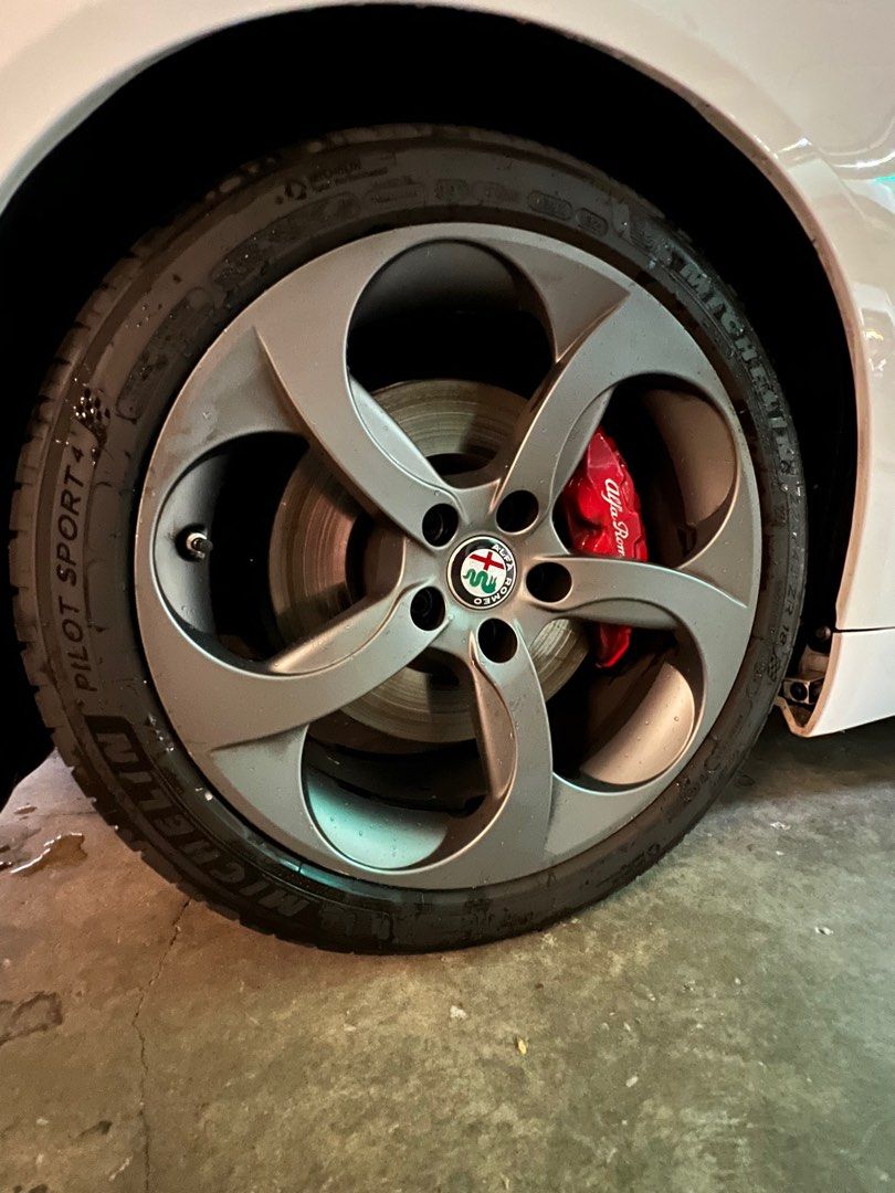 Alfa Romeo Giulia stock 18 inch rims with tyres, Car Accessories, Tyres ...