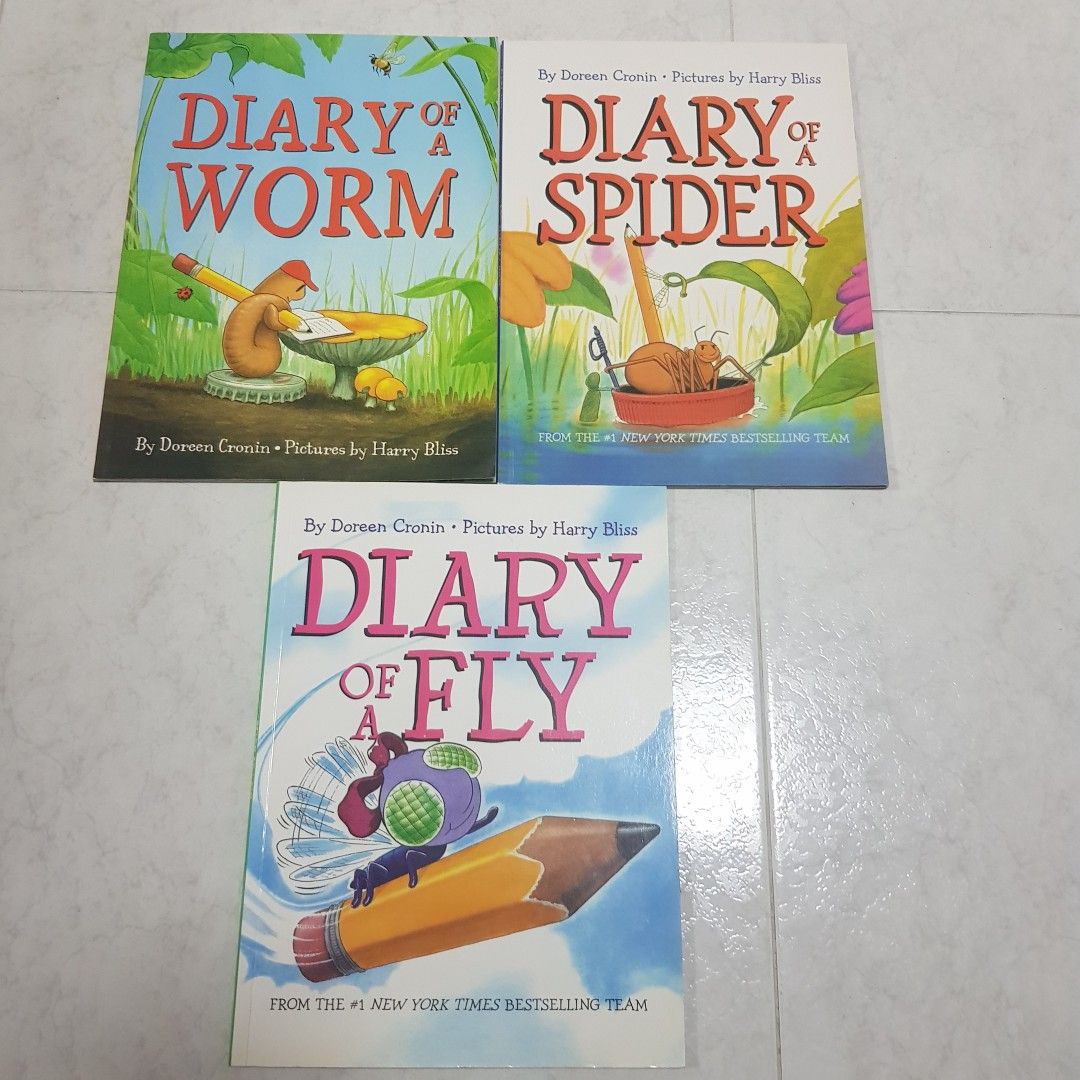 (All for $7) 3 Picture Books Diary of a fly spider worm English ...