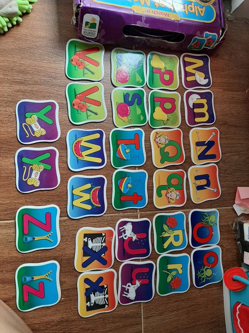 Alphabet memory match it puzzle, Toys & Collectibles, Mainan di Carousell