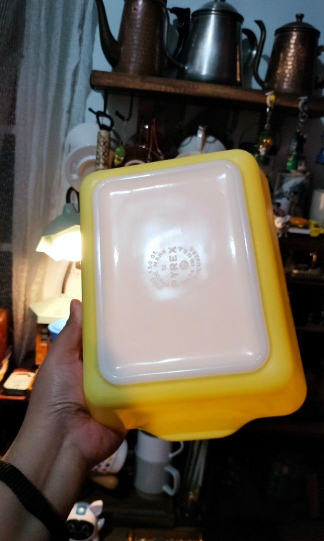 Authentic Pyrex U. S Milk glass rectangular dishbowl on Carousell