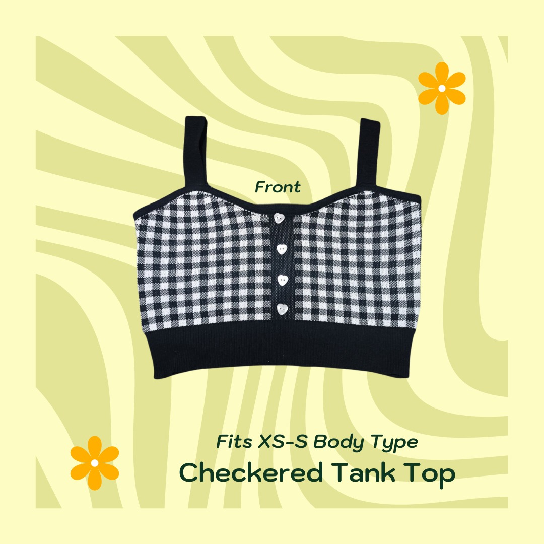 Black and White Checkered Top on Carousell