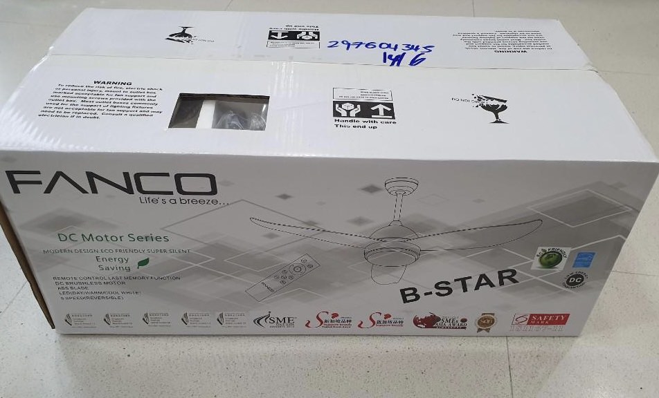 BNIB FANCO B STAR 36” CEILING FAN, Furniture & Home Living, Lighting ...