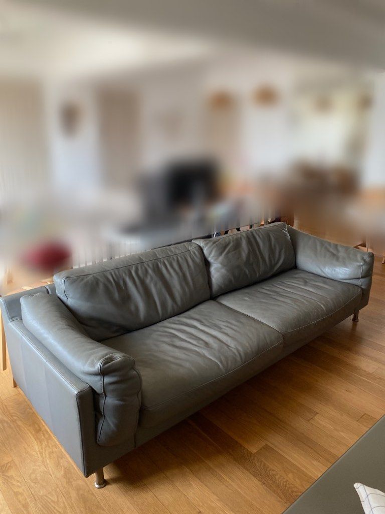 BoConcept Full Genuine Leather Sofa Couch Grey, Furniture & Home Living, Furniture, Sofas on ...