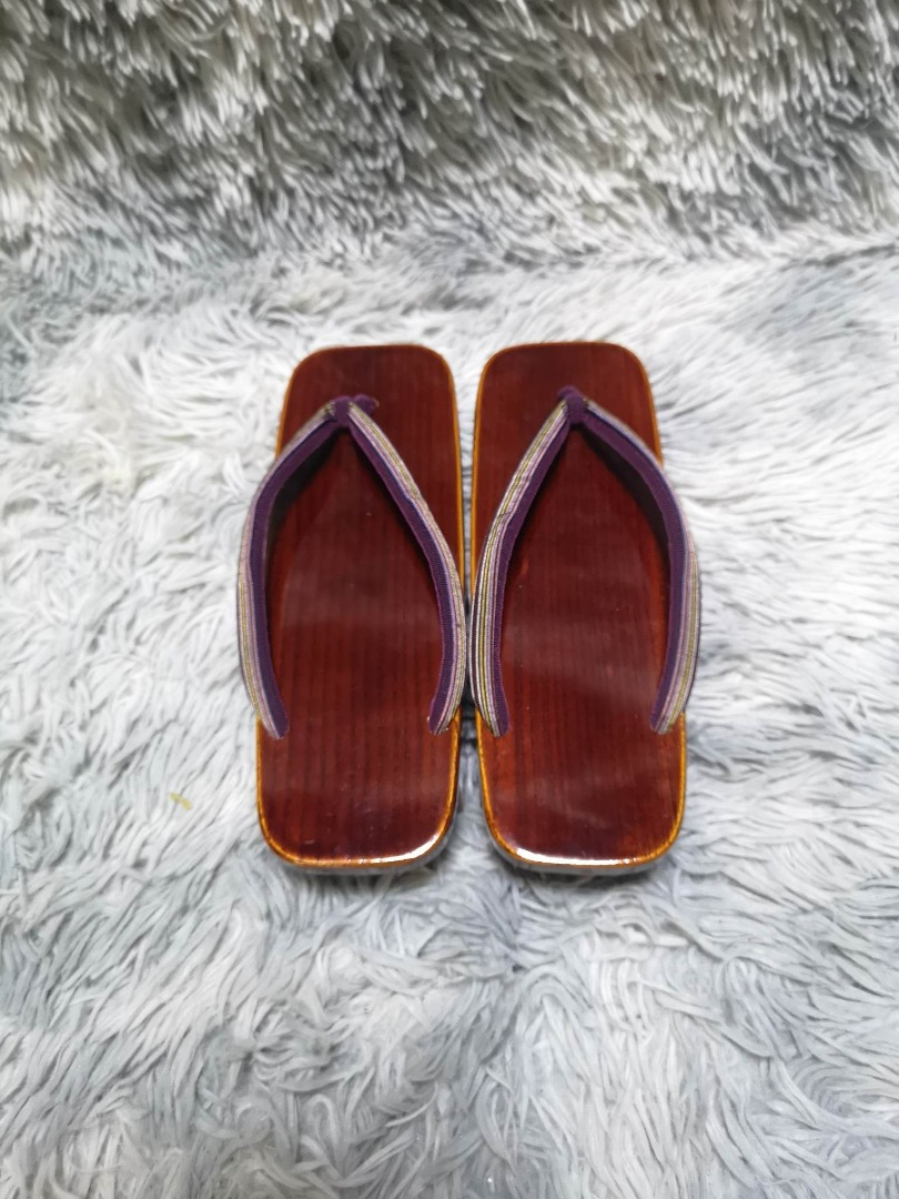 Brown Wooden Japanese Traditional Slipper on Carousell