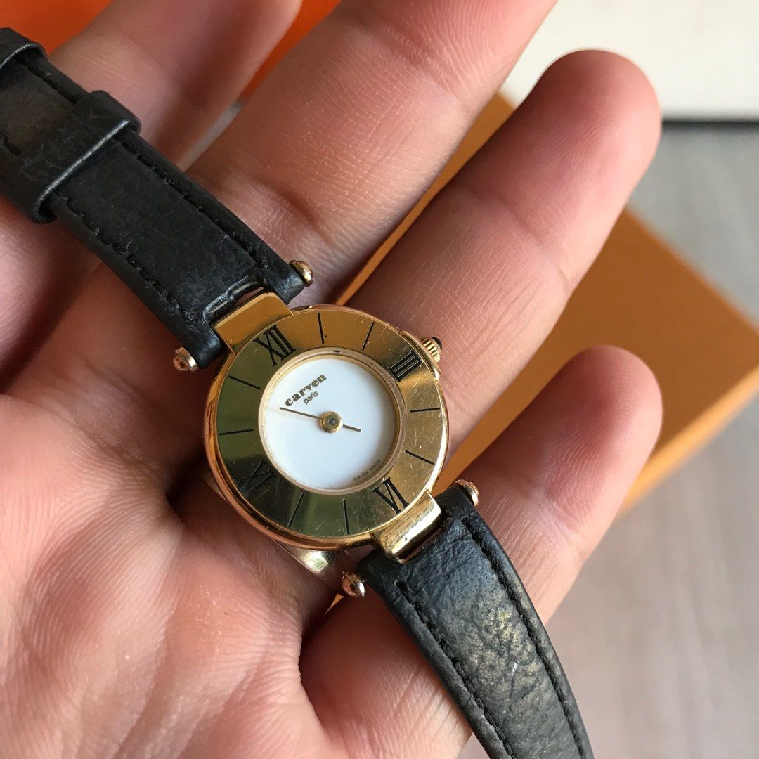 Carven “ Authentic “ Vintage Watch 18k, Fesyen Wanita, Jam Tangan di ...